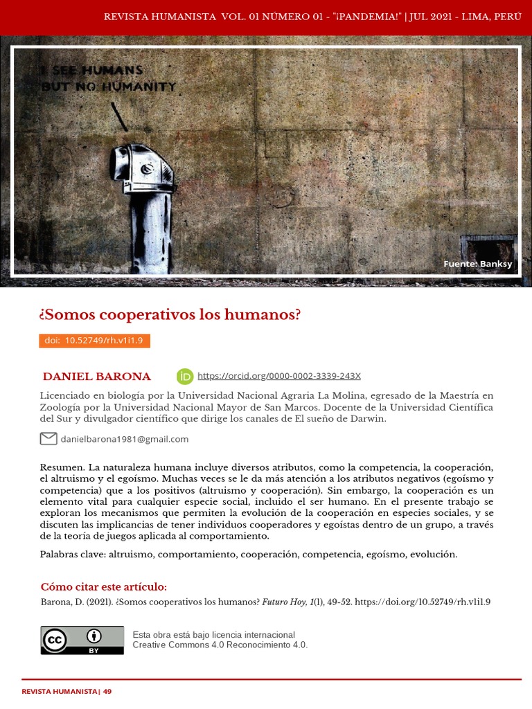 Mecanismos de la cooperación humana | PDF | Sociedad | Altruismo