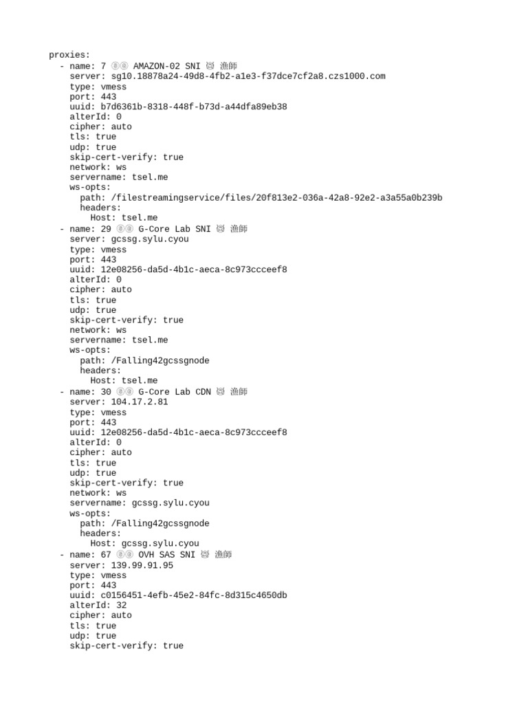 Vmess Proxy Server Configurations | PDF | Port (Computer Networking) | Transport Layer Security