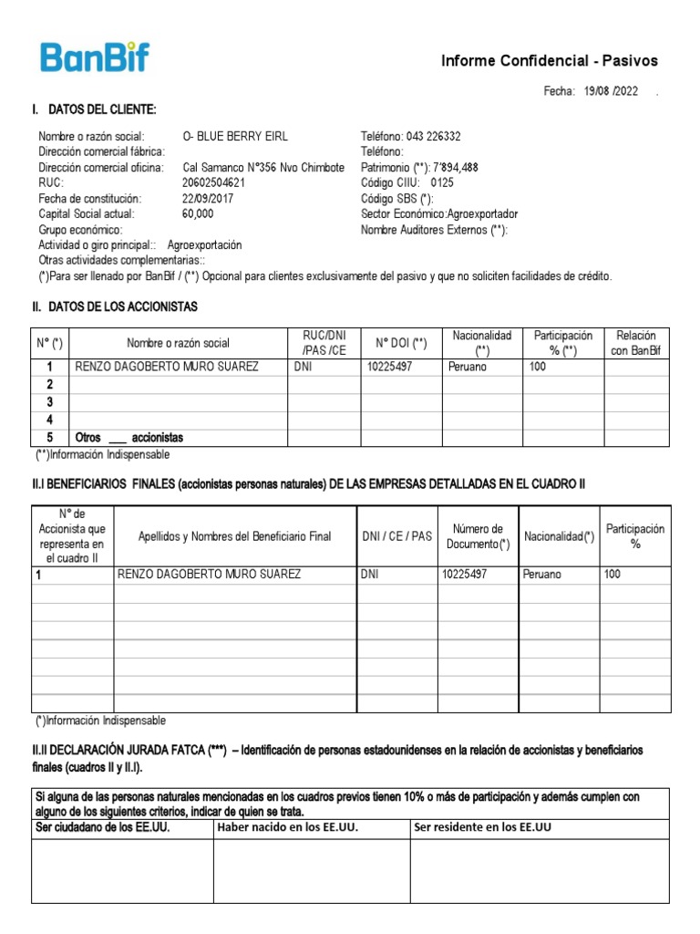 Informe Confidencial Pasivos | PDF | Business | Servicios financieros