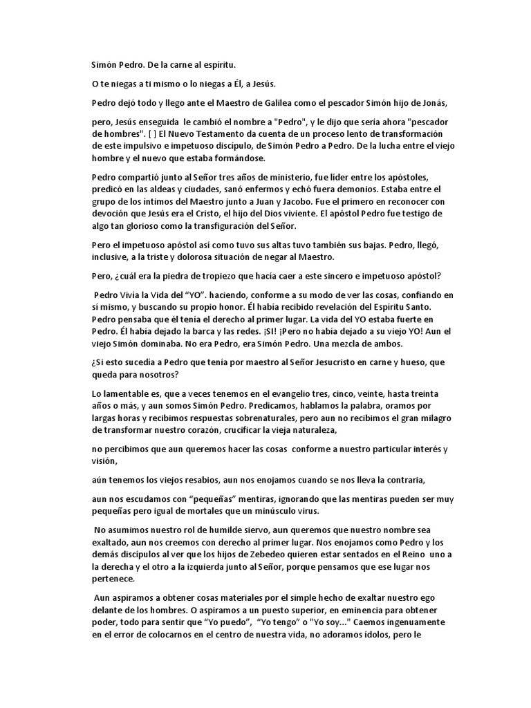 Transformación de Simón a Pedro | PDF | San Pedro | Jesús