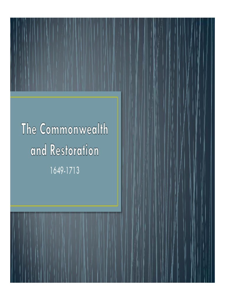 Literature - The Commonwealth | PDF | English Civil War | Restoration Comedy
