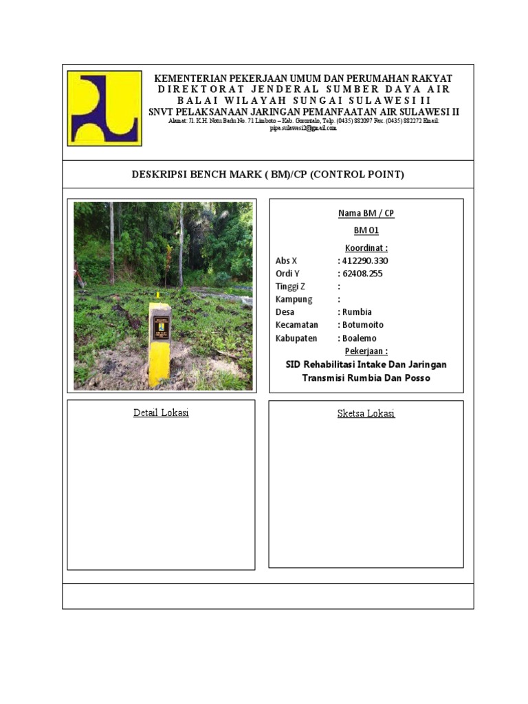 Deskripsi Patok Benchmark Rumbia | PDF