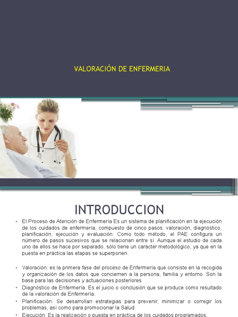 Valoracion Pae | PDF | Enfermería | Medicina CLINICA