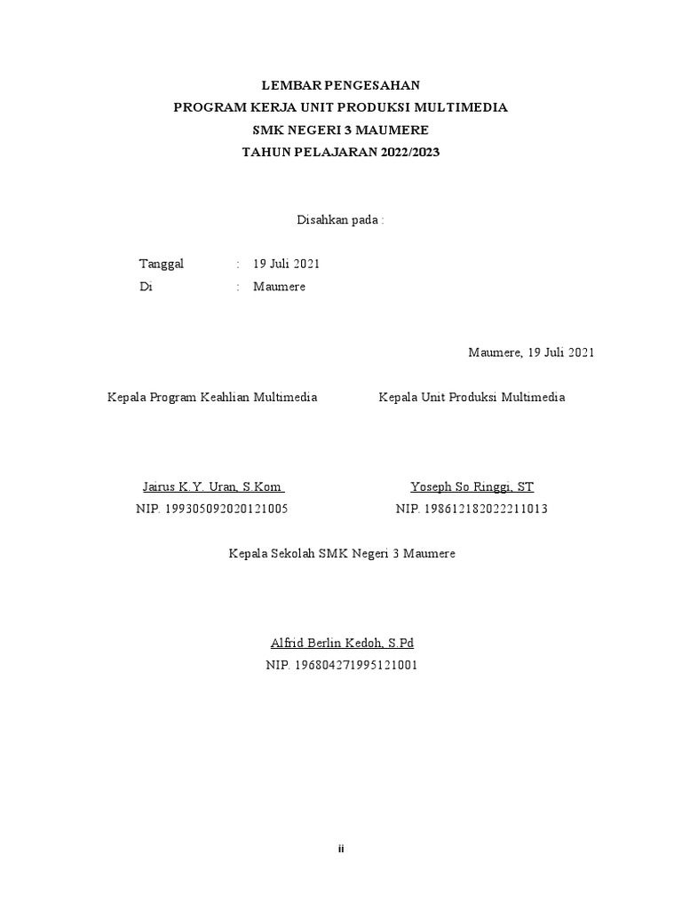 Lembar Pengesahan | PDF | Bisnis | Seni