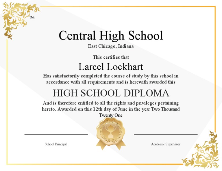 Achieving Academic Success: Larcel Lockhart Receives High School ...
