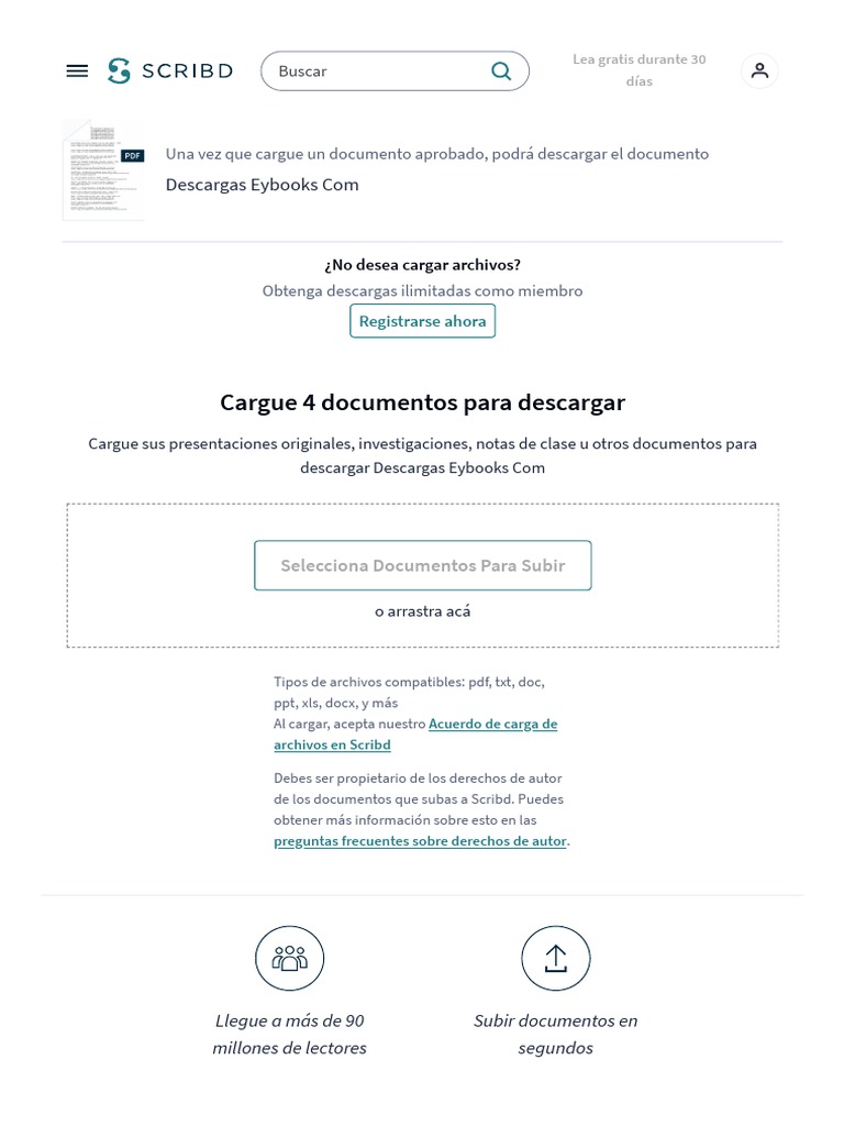 Cargue 4 Documentos para Descargar: Descargas Eybooks Com | PDF | Scribd | Privacidad en internet