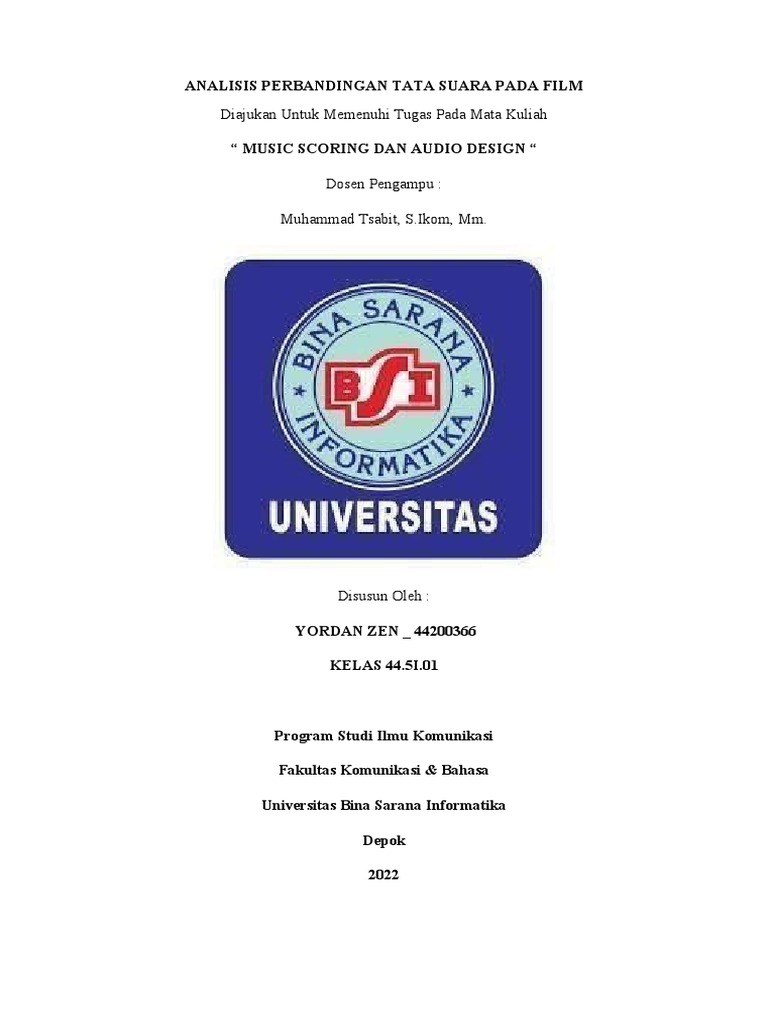 Yordan Zen - 44200366 - Analisis Perbandingan Tata Suara Pada Film ...