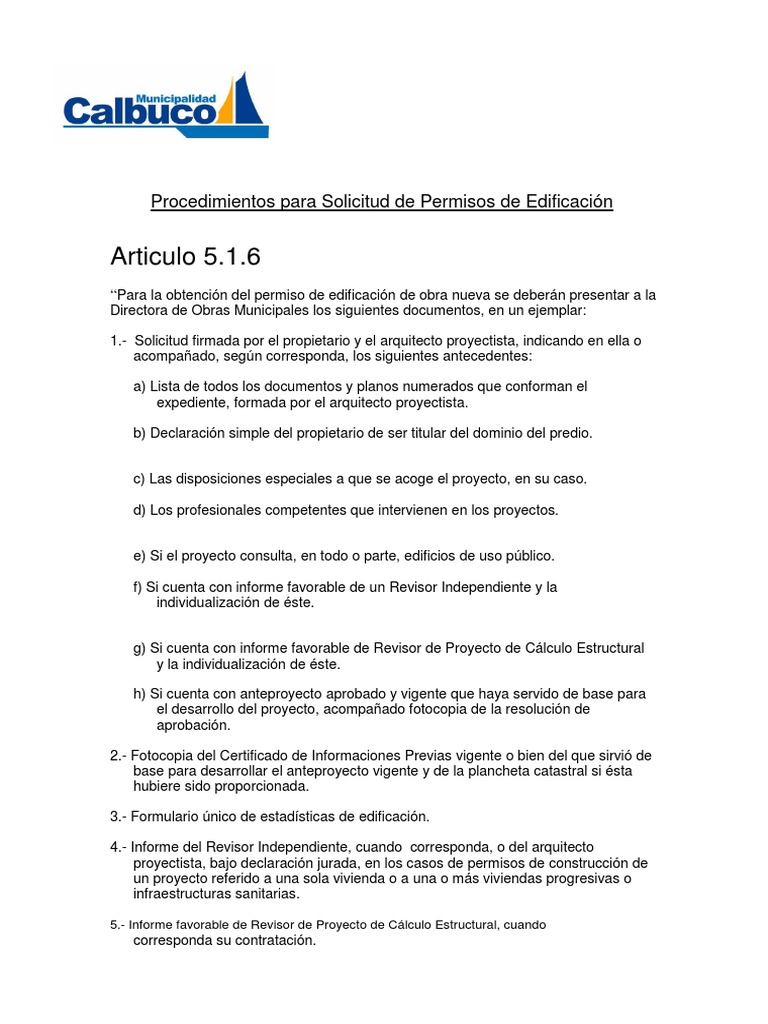 Procedimiento Solicitud Edificacion | PDF | Arquitecto