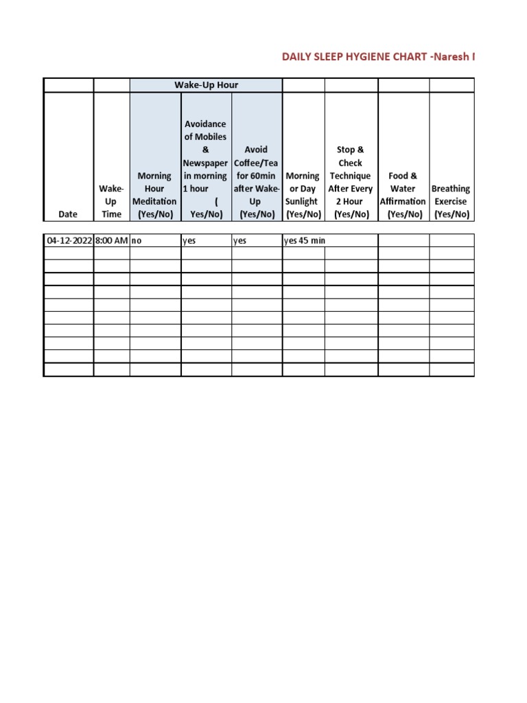 Sleep Hygiene Tracker | PDF