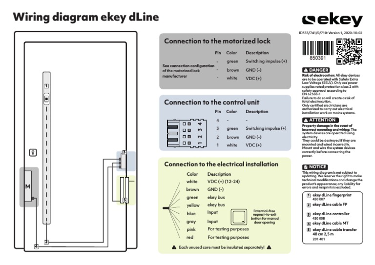 Wiring Diagram Ekey Dline en Web ID355 | PDF | Electrical Wiring ...