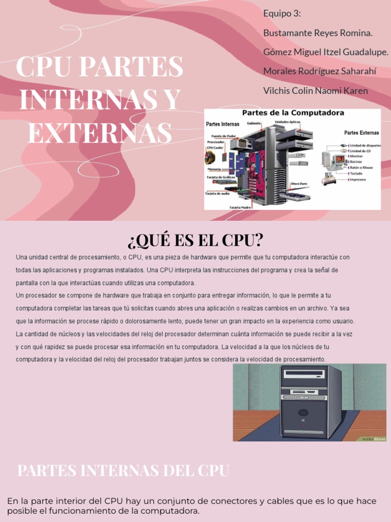 Cpu Partes Internas y Externas | PDF | Unidad Central de procesamiento ...