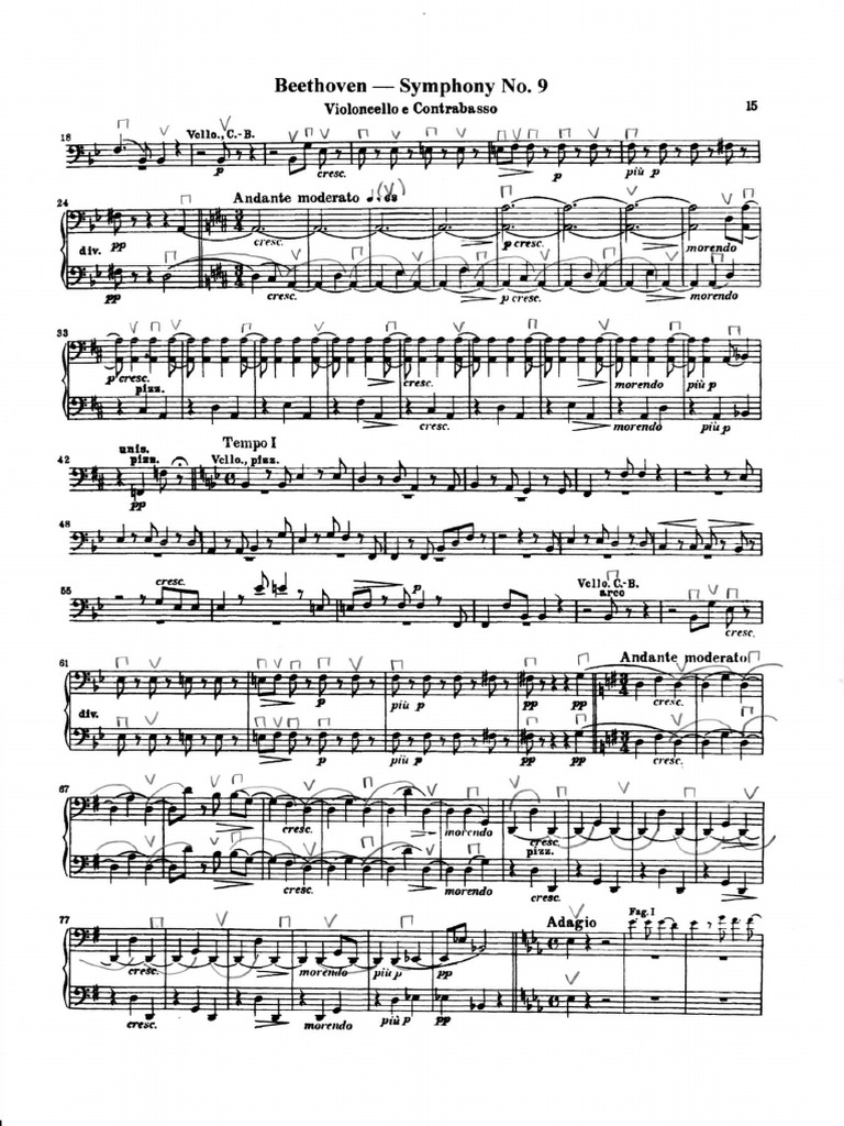 Beethoven. The Ninth Symphony - 3 (Cello) | PDF
