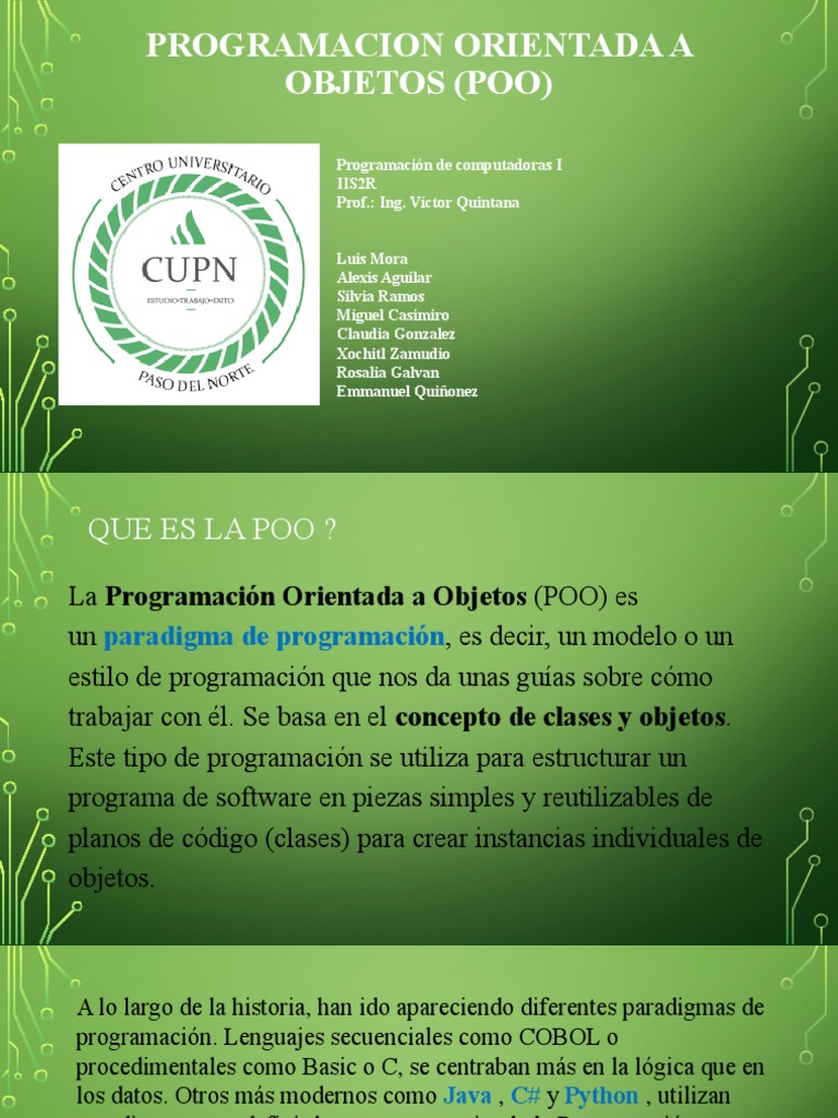 Programacion Orientada A Objetos (Poo) | PDF | Objeto (informática ...