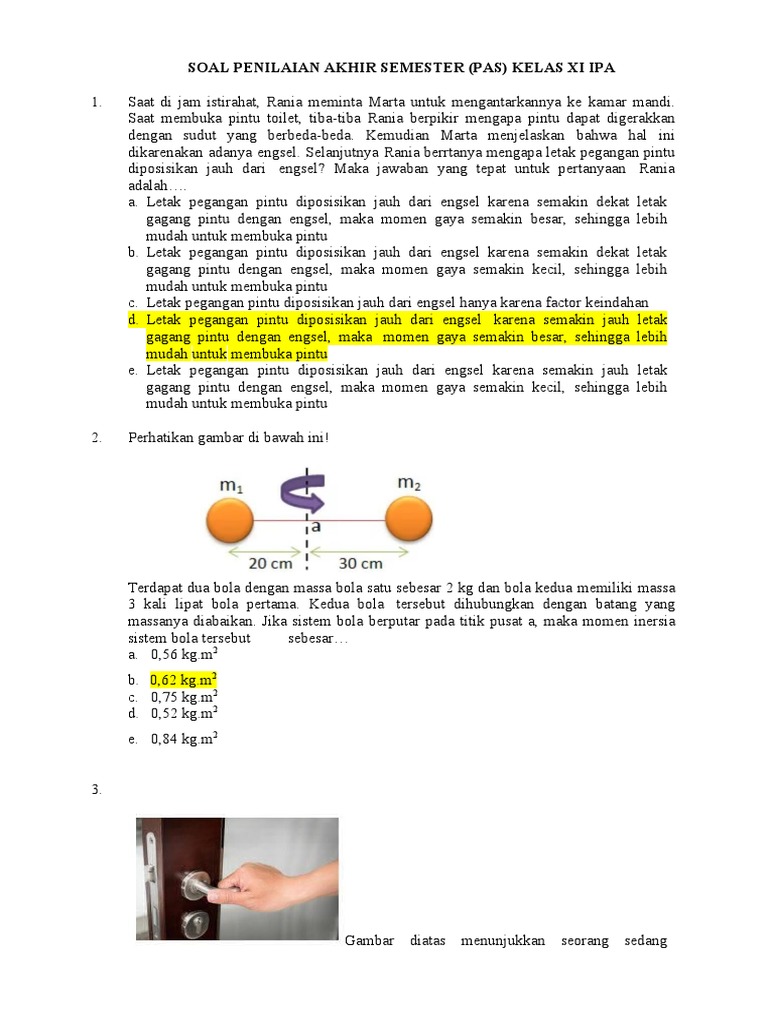Soal Fisika Pas Xi 22 | PDF