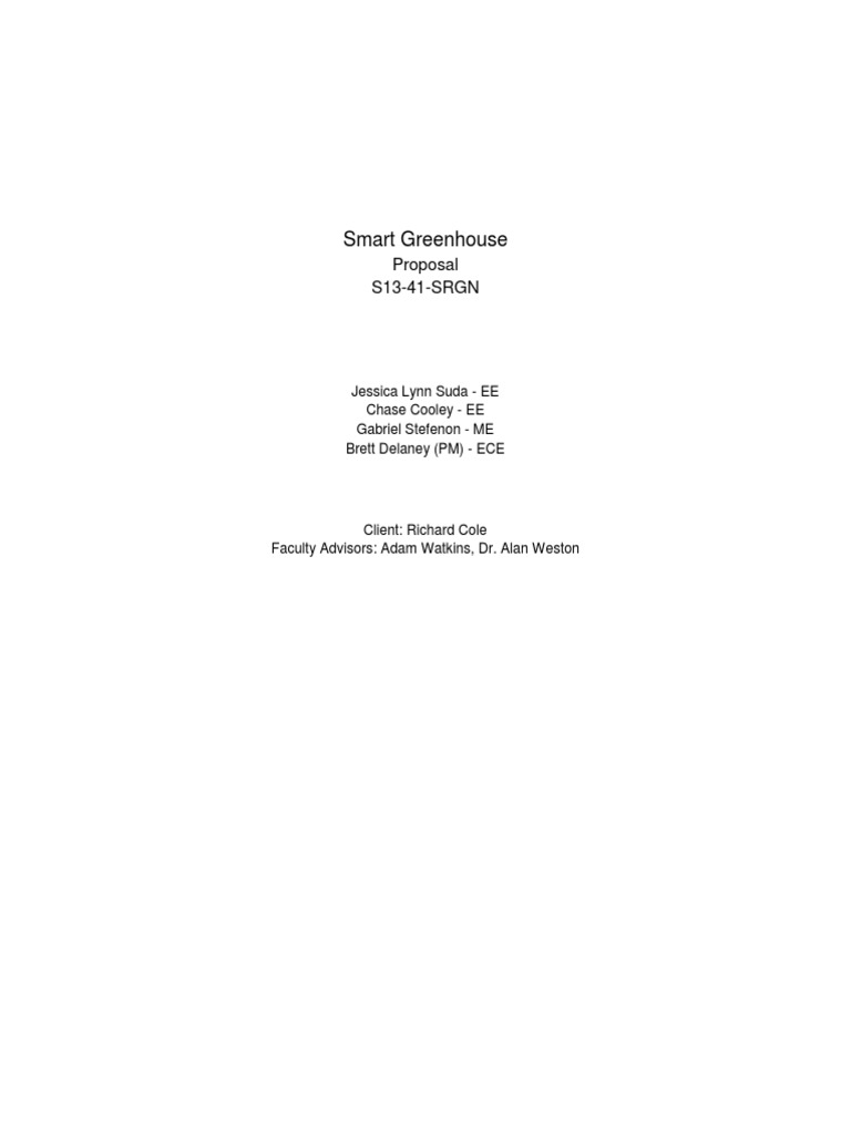 Smart Greenhouse Automation Proposal | PDF | Solar Energy | Energy ...