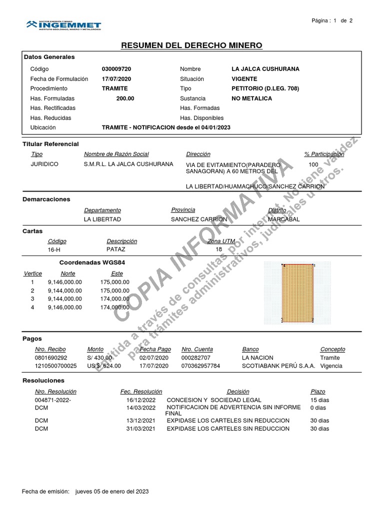 Concesión Minera | PDF