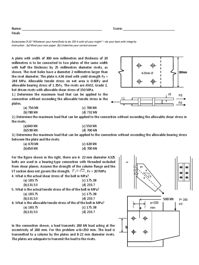 Finals Steel Design | PDF | Rivet | Beam (Structure)