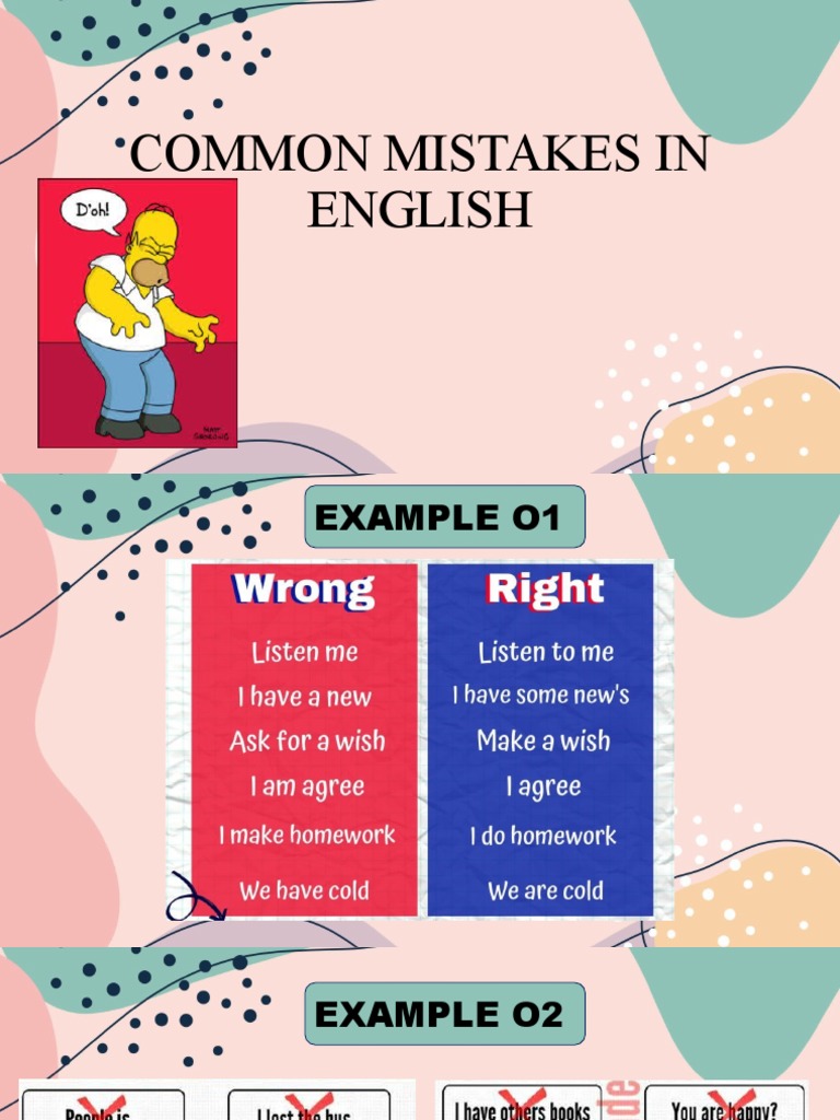 Common Mistakes in English | PDF