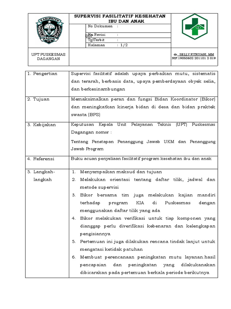Supervisi Fasilitatif Kesehatan Ibu Dan Anak | PDF