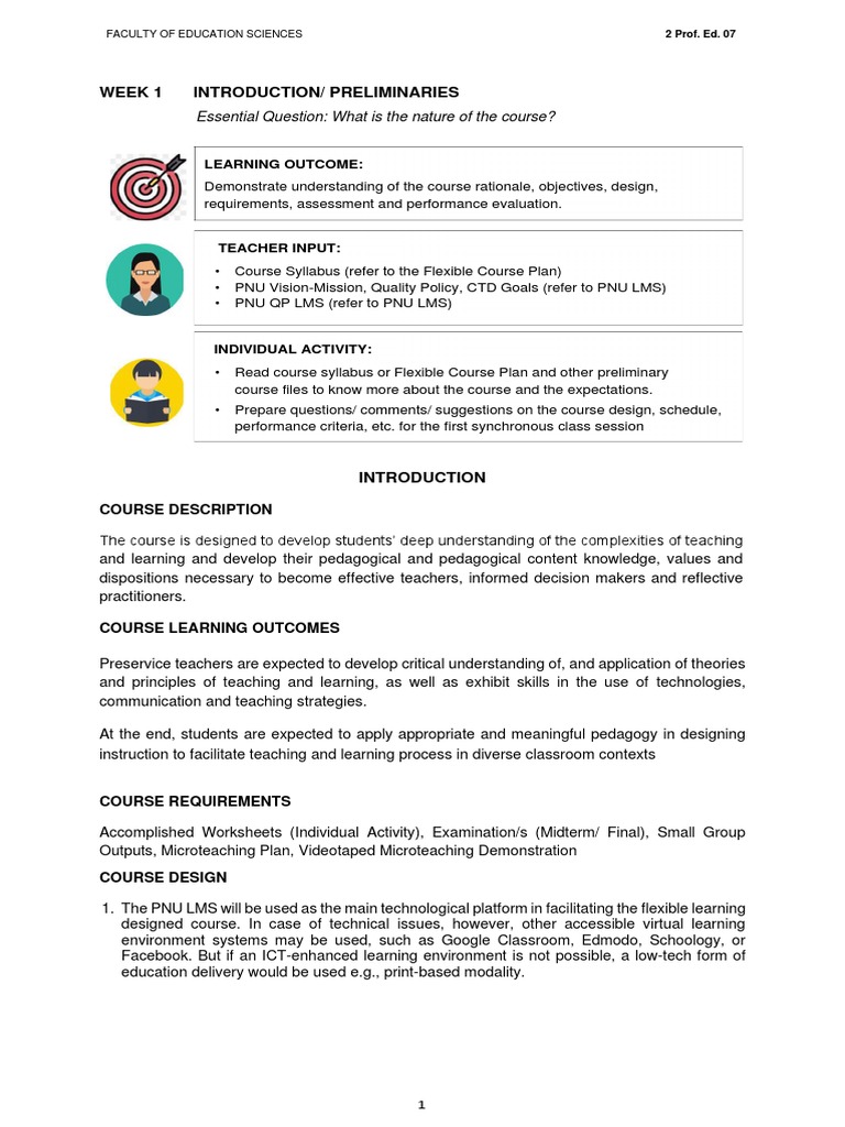 Week 1 Introduction Preliminaries | PDF | Teaching Method | Learning