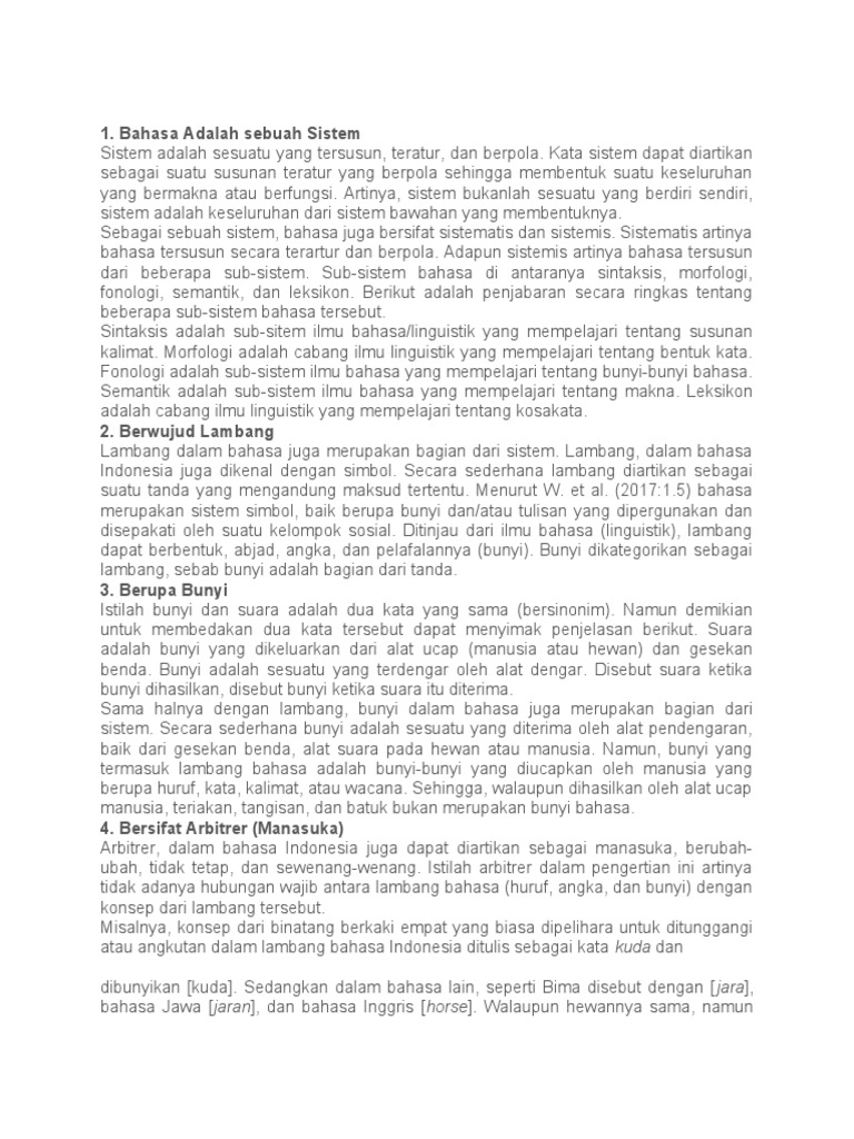 13 Sifat Bahasa | PDF