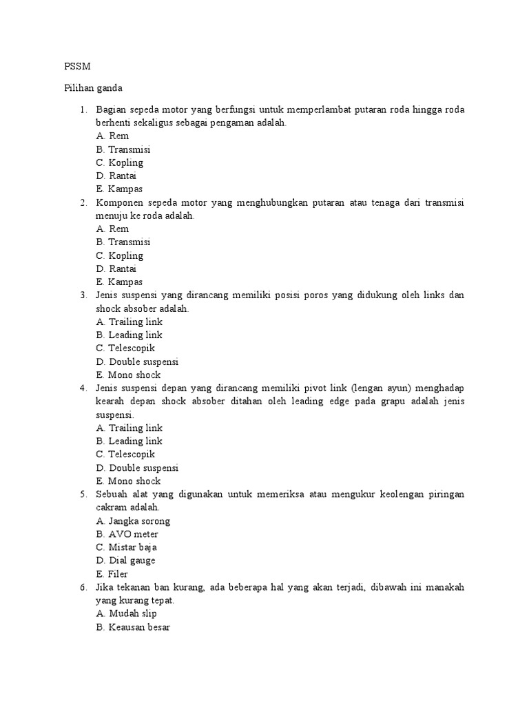 Soal Xi TBSM .. | PDF