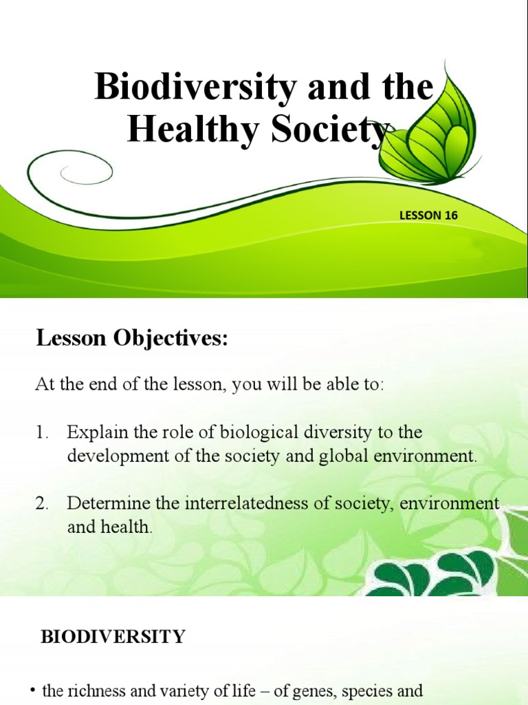 Lesson 16 Biodiversity and The Healthy Society | PDF