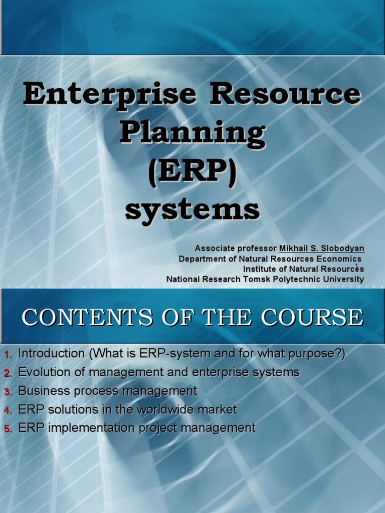 Lesson 5 - Enterprise Resource Planning | PDF | Enterprise Resource Planning | Supply Chain ...