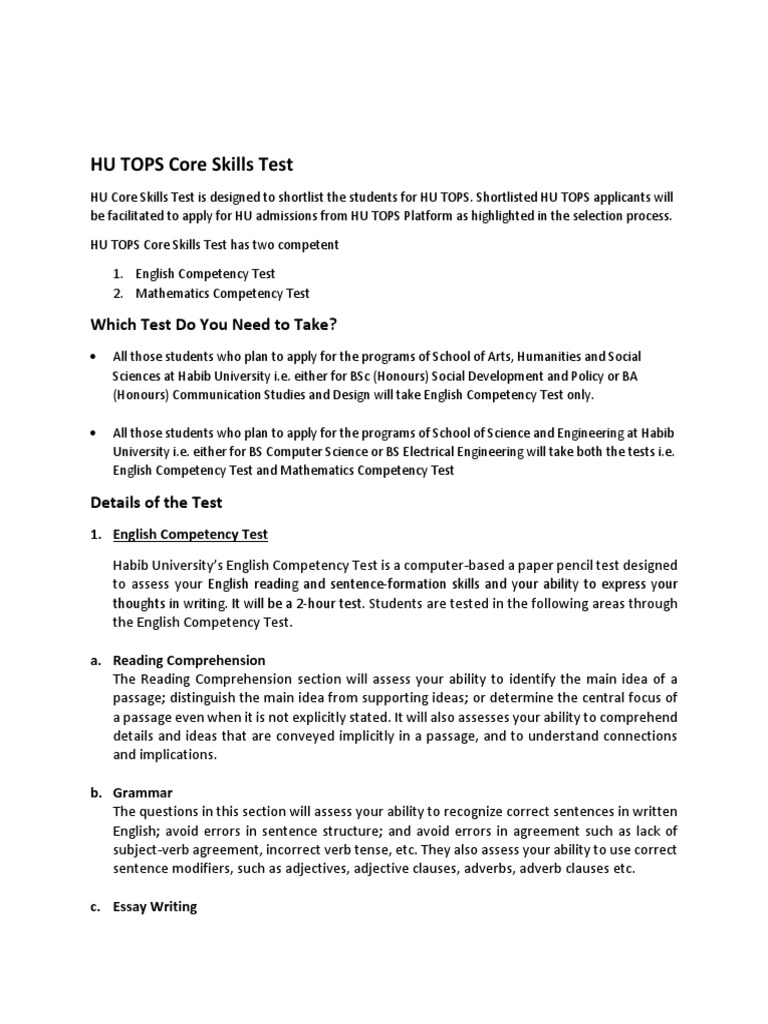TOPS Core Skill Test 1 | PDF | Equations | Function (Mathematics)