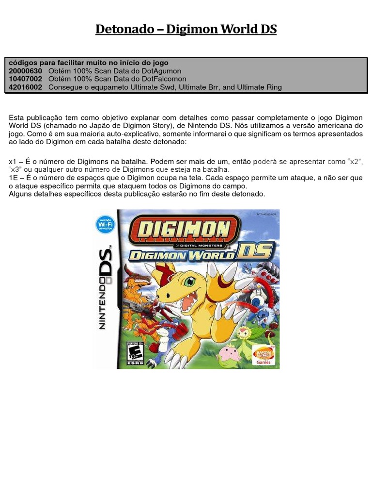 Detonado - Digimon World DS | PDF