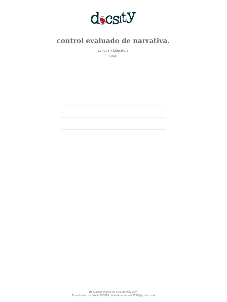 Docsity Control Evaluado de Narrativa | PDF
