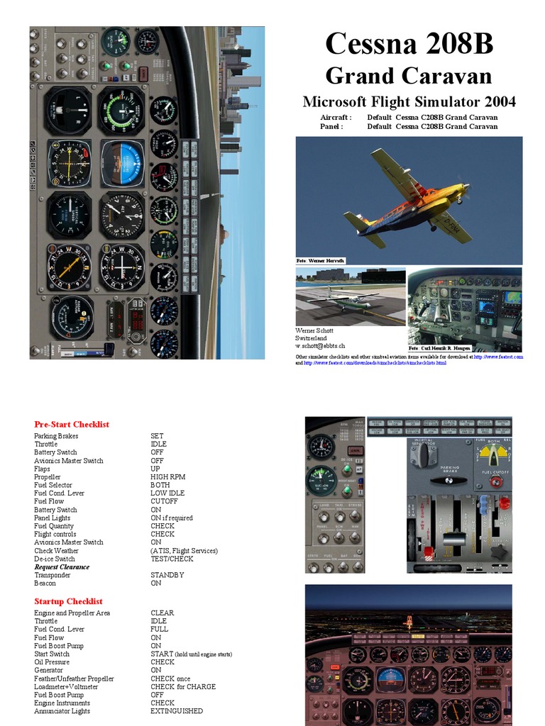 FS2004 Cessna 208b | PDF | Takeoff | Flap (Aeronautics)