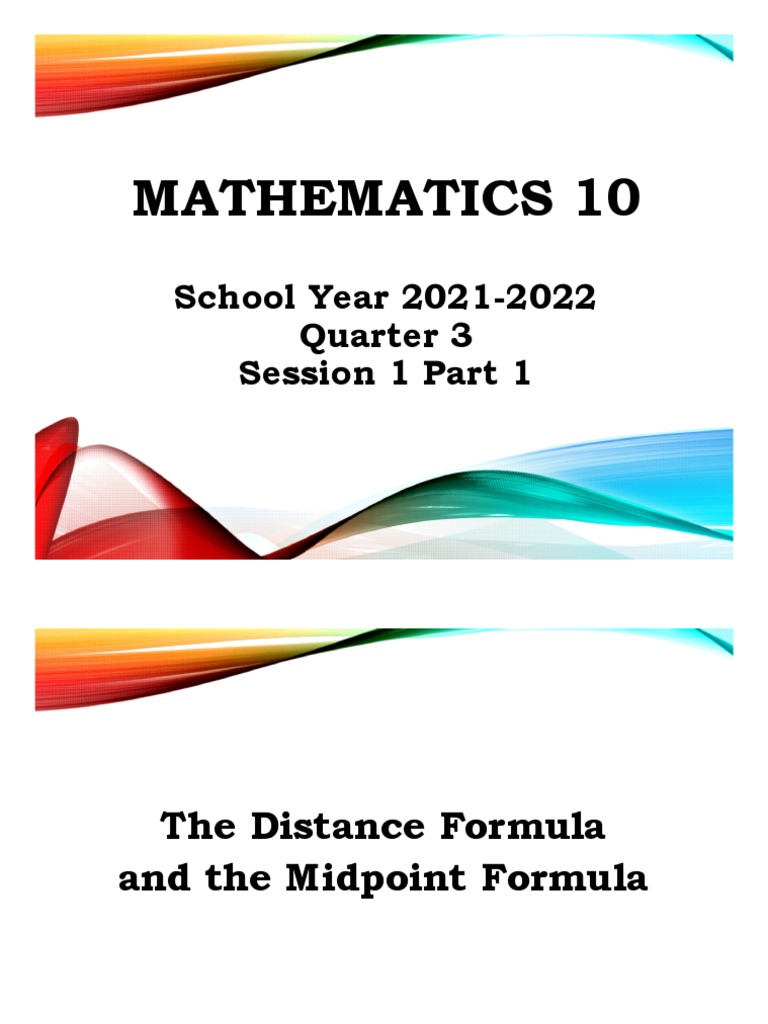 Distance and Midpoint Formulas Guide | PDF | Distance | Mathematics