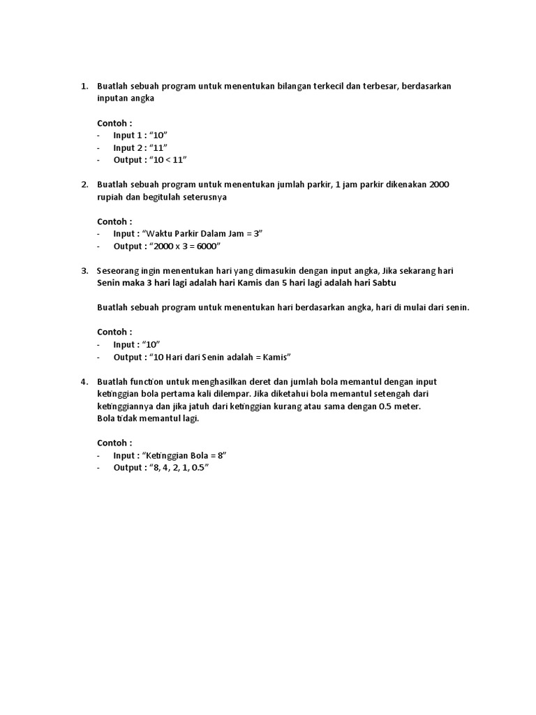 Buatlah Sebuah Program Untuk Menentukan Bilangan Terkecil Dan Terbesar | PDF