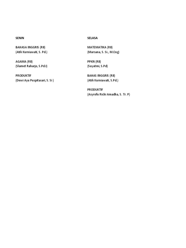 Jadwal 12 Atph 4 | PDF