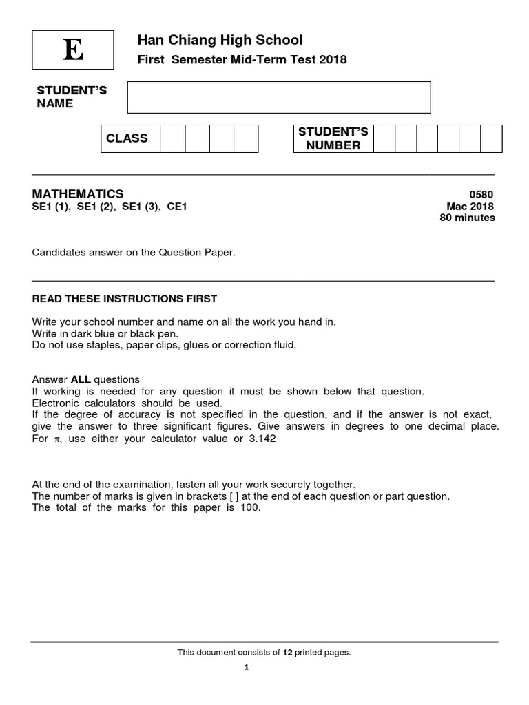 Exam Paper-Ques and Ans | PDF | Significant Figures | Test (Assessment)