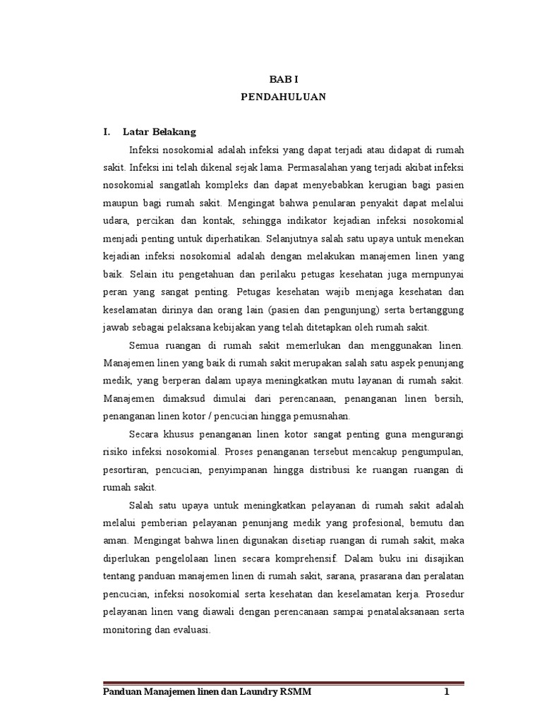 Panduan Manajemen Linen Dan Laundry | PDF