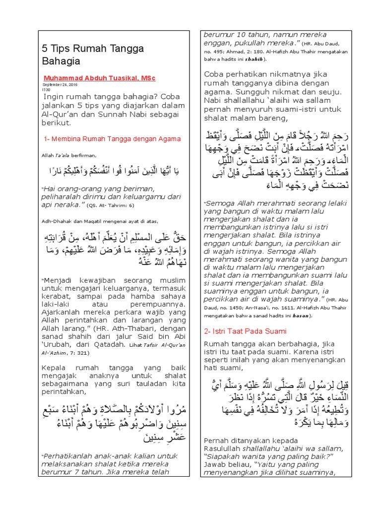 5 Tips Bahagia dalam Rumah Tangga | PDF