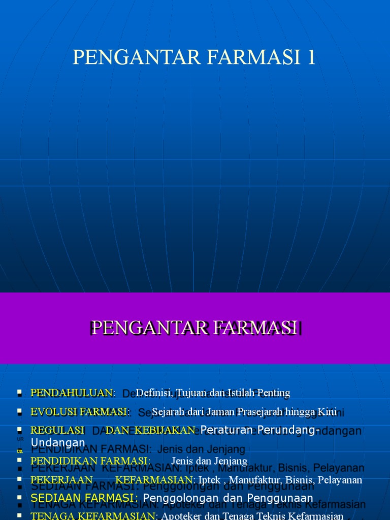 Pengantar Farmasi 1 | PDF