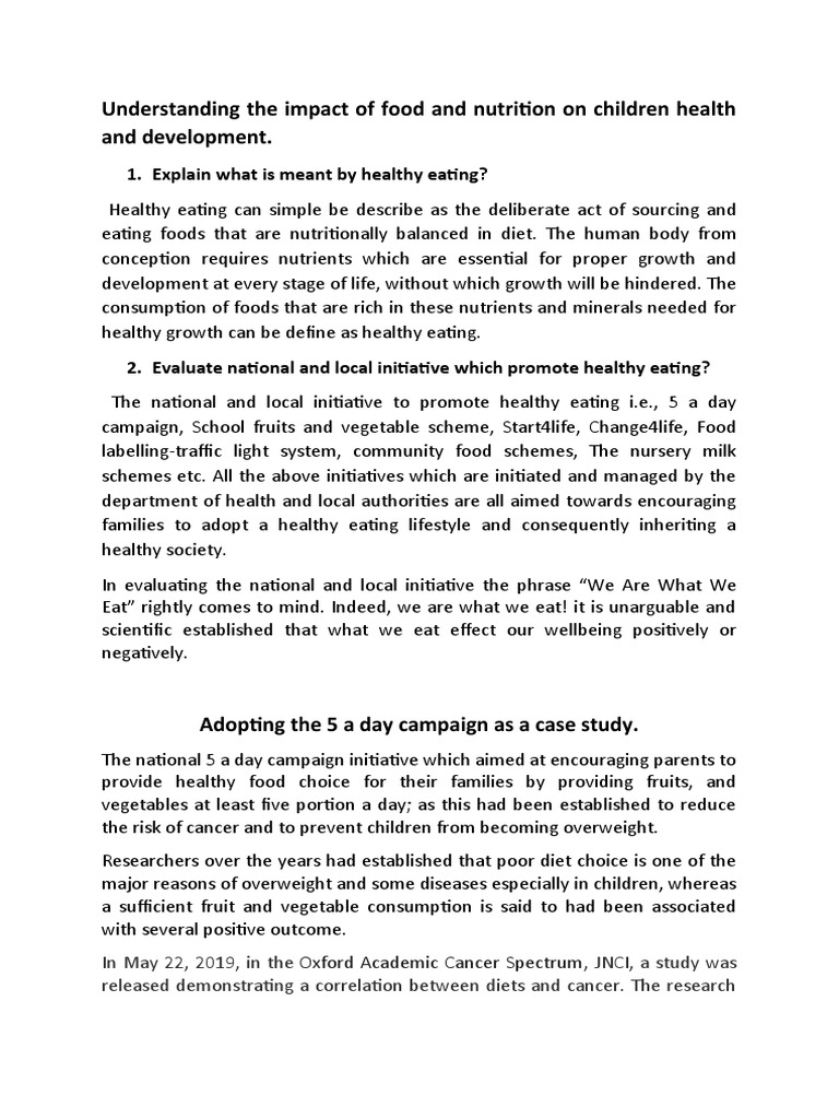 New Assignment | PDF | Healthy Diet | Diet & Nutrition