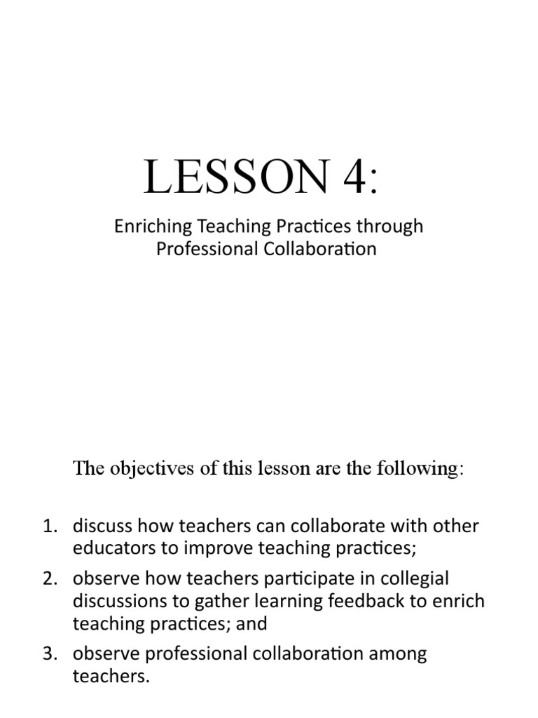 Enhancing Teaching via Collaboration | PDF | Teachers | Teaching Method