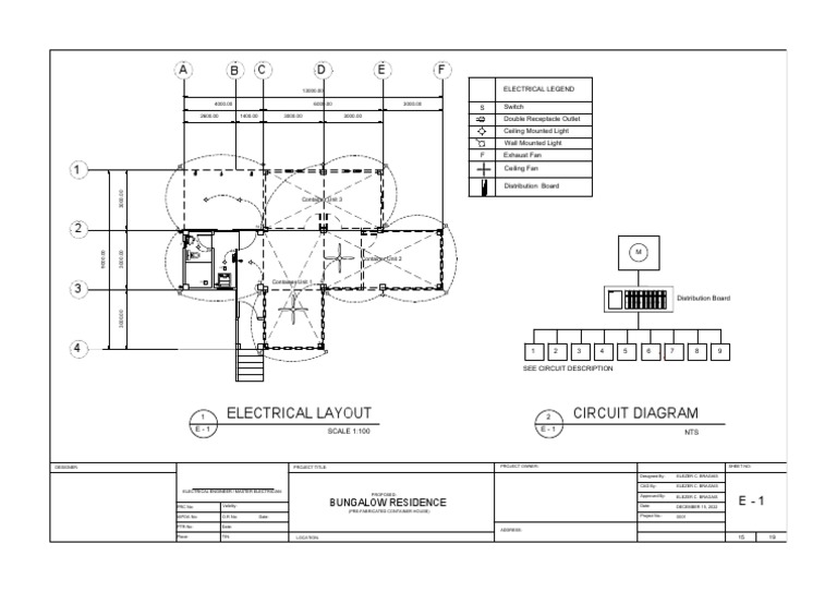 Electrical Layout For Combined Container Unit House | PDF | Electrical ...