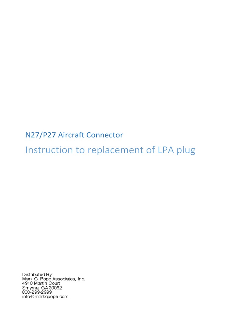 LPA Connector Assembly Instructions | PDF | Electrical Connector | Screw