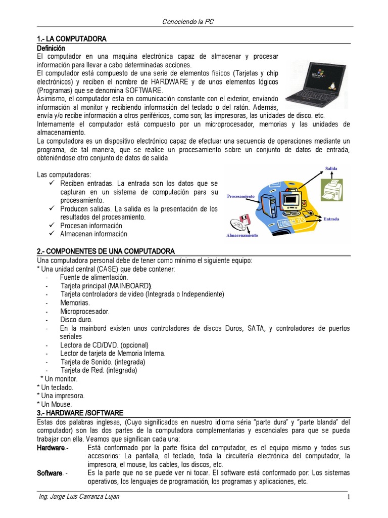 Conociendo La PC | PDF | Hardware de la computadora | Almacenamiento de datos de la computadora