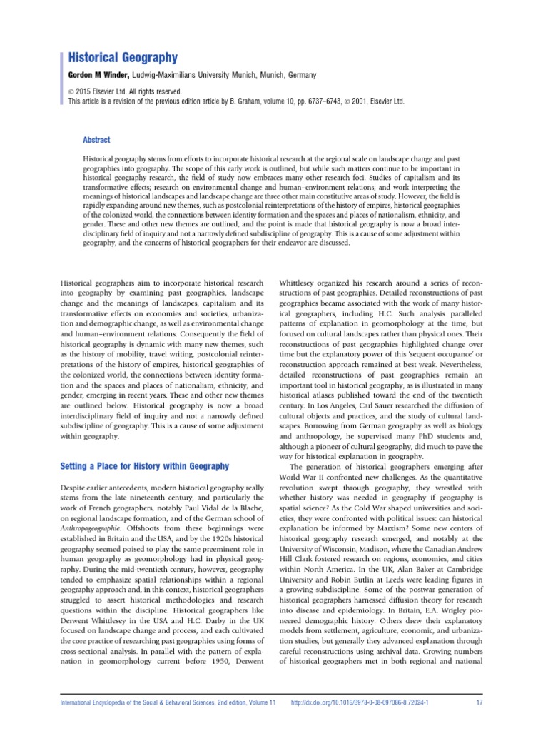 Understanding Historical Geography | PDF | Geography | Landscape