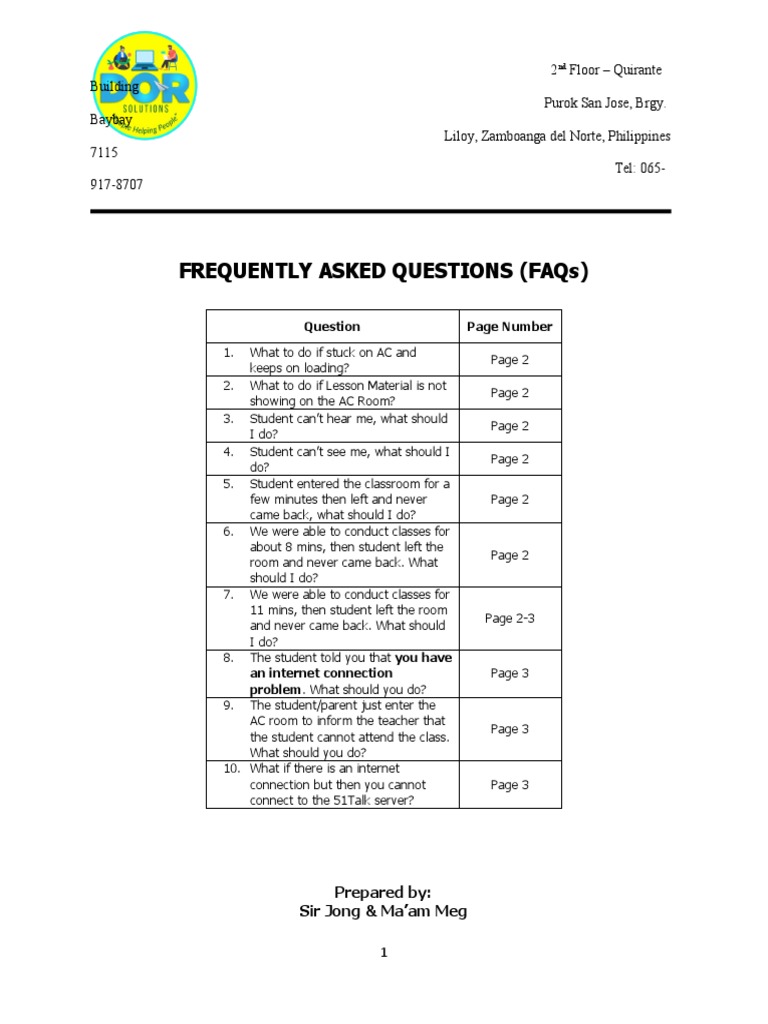 Frequently Asked Questions | PDF | Classroom | Mobile App