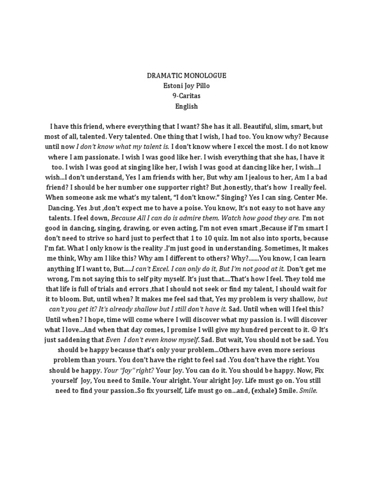 Dramatic Monologue | PDF