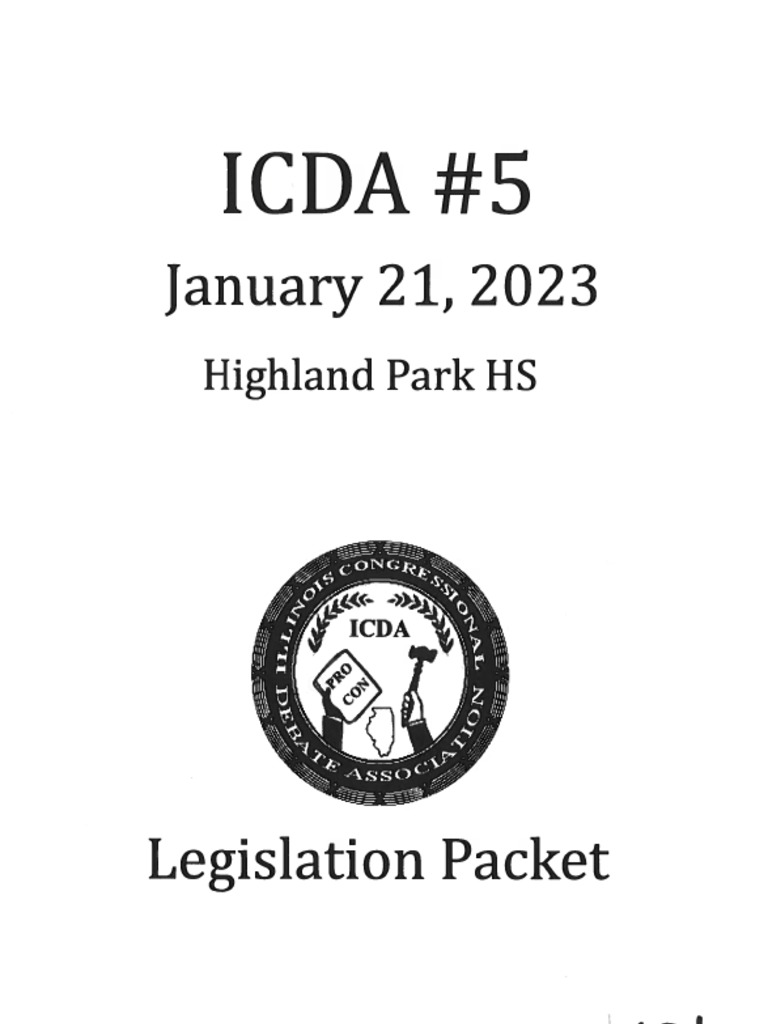 ICDA 5 Legislation Packet January 2023 | PDF