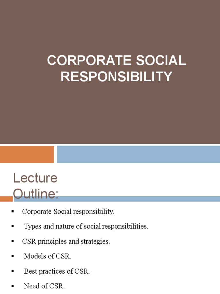Corporate Social Responsibility | PDF | Corporate Social Responsibility ...