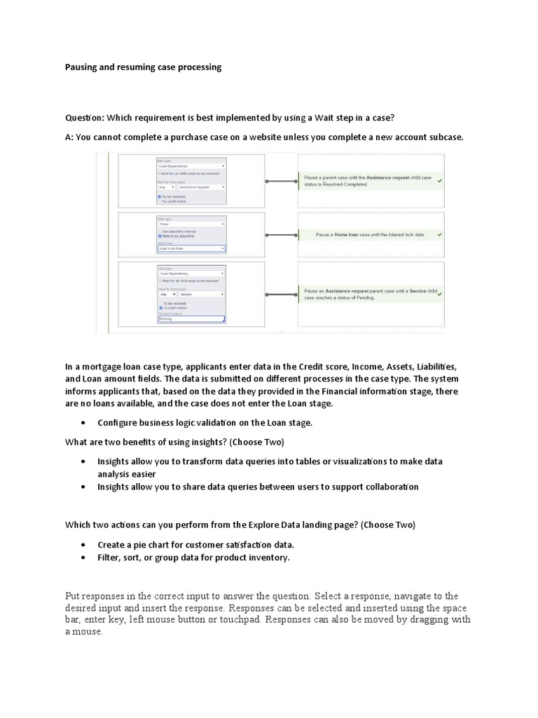 Pausing and resuming case processing | PDF | Loans | Data